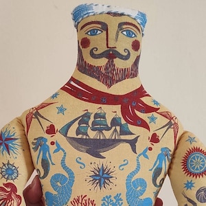 Meryl the Mermaid Tea Towel / Cut and Sew Kit A Silkscreen | Etsy