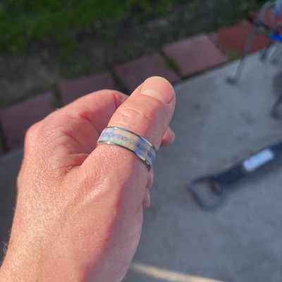 Unicorn Poop Diamondcast Ring With Opal Inlay on an 8mm Wide Channel ...