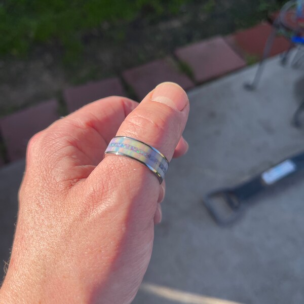 Unicorn Poop Diamondcast Ring With Opal Inlay on an 8mm Wide Channel ...