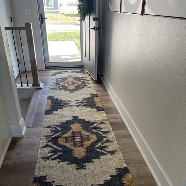 Wool Jute Kilim Multi Color Runner Rug,bedside Runner,custom Stair ...