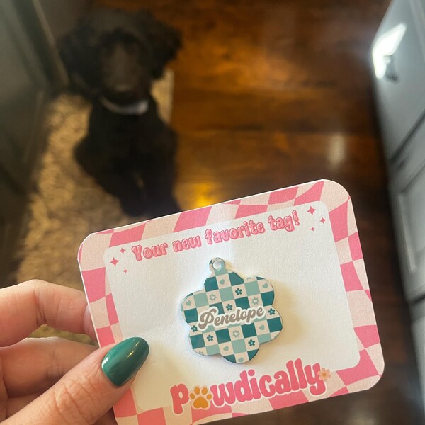 Retro Smiley Dog Tag Retro Dog Tag Pet Tag Custom Dog Tag Personalized ...