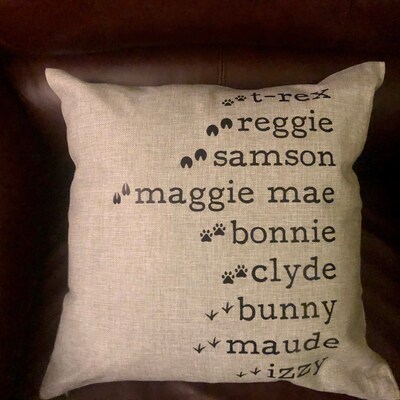 Family Names Throw Pillow Personalized Name Cushion Covers Family ...