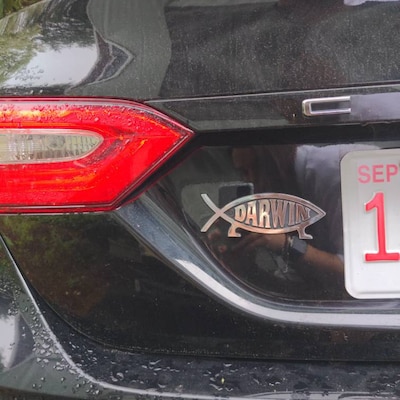 Darwin Fish Plastic Auto Emblem silver5.25 X 2 EF-EMB-P-00023 - Etsy