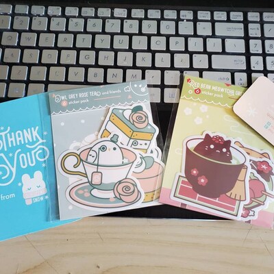 Adzuki Meowtcha Tea and Friends Stickers - Etsy