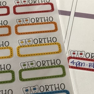 Orthodontist Planner Stickers Ortho Appointment Stickers Braces ...