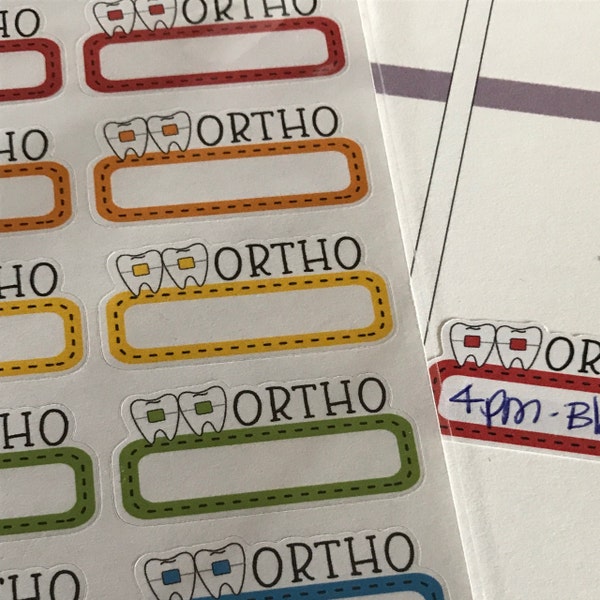Orthodontist Planner Stickers - Ortho Appointment Stickers - Braces ...