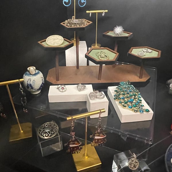 Elegant Gypsum Jewelry Display Props Vintage Ring Holder Earring Stand ...