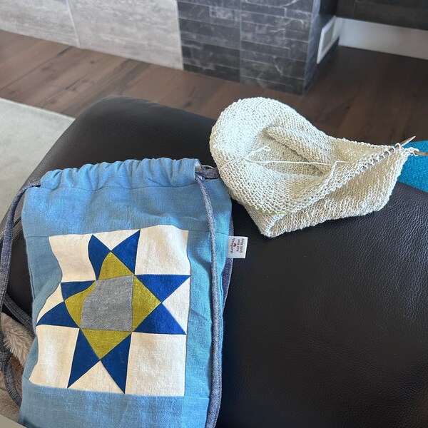 Handmade Linen & Cotton Patchwork Project Bag sunflower and French Lavender Sachet - Etsy