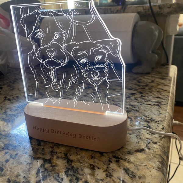 Photo Engraving, 3D Lamp Night Light, Personalized 3D Photo Lamp ...