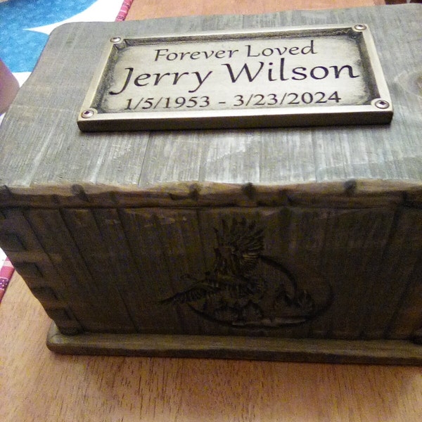 Rustic Woodsman Chiseled Urn / Handcrafted Pine Cremation Urn / Wood ...