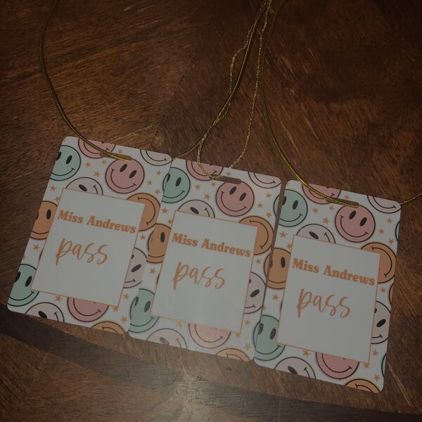 Retro Groovy Smiley Acrylic Classroom Hall Passes - Etsy