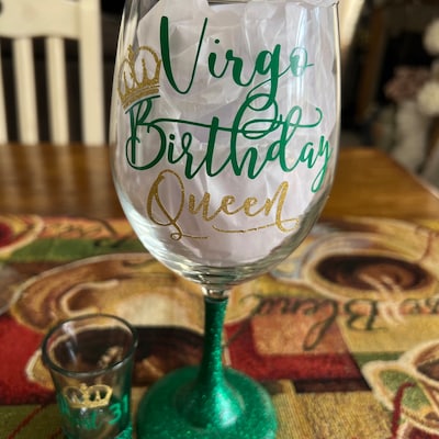 Blinged Birthday Queen Wine Glass, Personalized Birthday Glass - Etsy