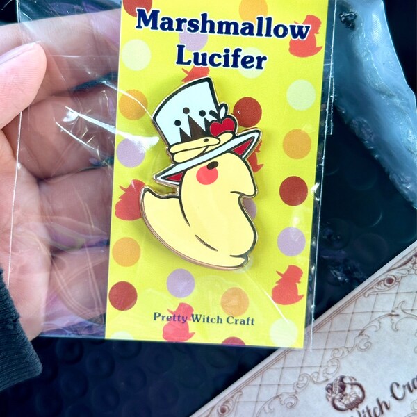 Marshmallow Lucifer AKA Peepifer Enamel Pin Easter Snack Inspired - Etsy