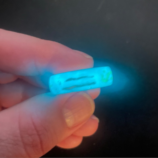 The Jedi Bone Glow-in-the-dark Handmade Ring on Comfort Fit Tungsten ...