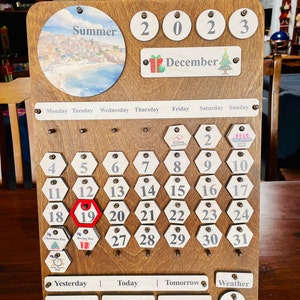 Wooden Perpetual Calendar for Kids,montessori Classroom, Homeschool ...