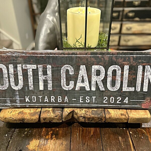 Home State Sign Modern Farmhouse Decor Personalized Sign Modern Name ...