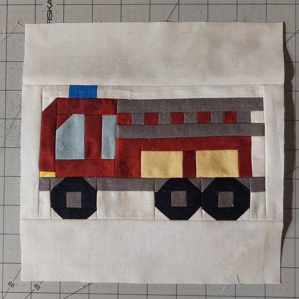 PDF Quilt Block Pattern – Fire Truck – Vehicle Quilt - Etsy