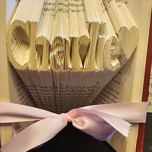 Custom Folded Book Art, Personalized Name Sculpture, Timeless Font - Etsy