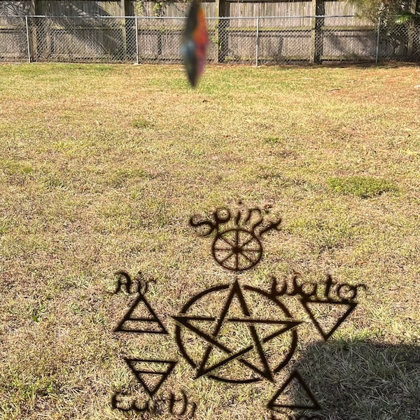5 Elements Pentagram Decal: Wicca Alchemy Sticker - Etsy