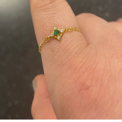 Chained Star Ring-dangling Star Ring-dainty Soft Chain Chic - Etsy