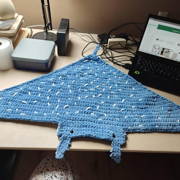 PATTERN: No-sew Maverick the Manta Ray - Huge Amigurumi Manta Ray ...