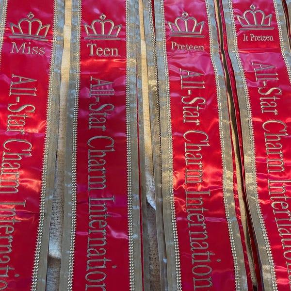 Custom Lace Sash Personalized Sash Customize Sash Embroidery Border ...