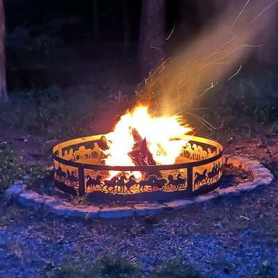 Personalized Retro Camper Fire Pit Ring Heavy Duty Camping - Etsy