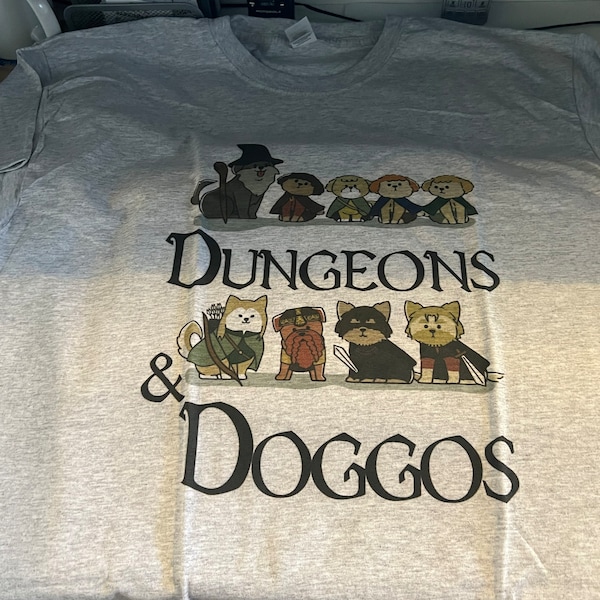 Dungeons & Doggos T Shirt, Dungeons + Dragons Rpg Dm Gm Dogs Cute Top ...