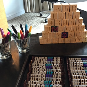 33 Russian Alphabet Wooden Blocks, Toy Blocks With Russian Letters ...