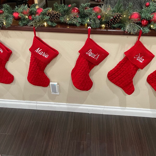 Knit Stocking, Cable Knit Monogram Stocking, Monogram Christmas ...