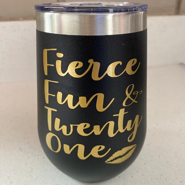 21st Birthday Decal • Birthday Decal Sticker • Fierce Fun 21 • Twenty ...