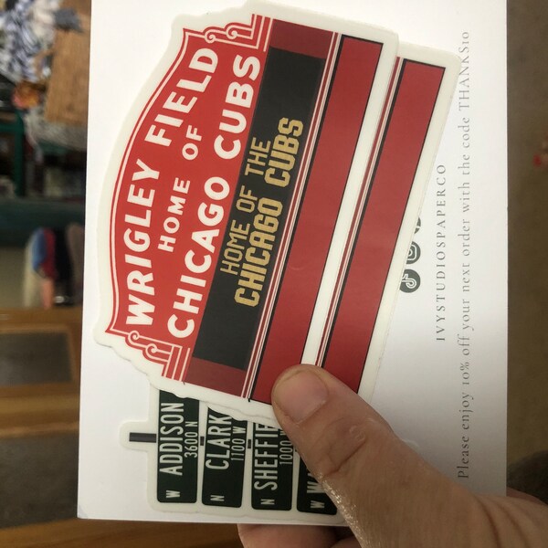 Chicago Cubs Wrigley Field Marquee Sticker-4x3 - Etsy