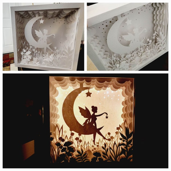 Fairy Moon Shadow Box - Fairy Lightbox SVG for Cricut Projects, Paper ...