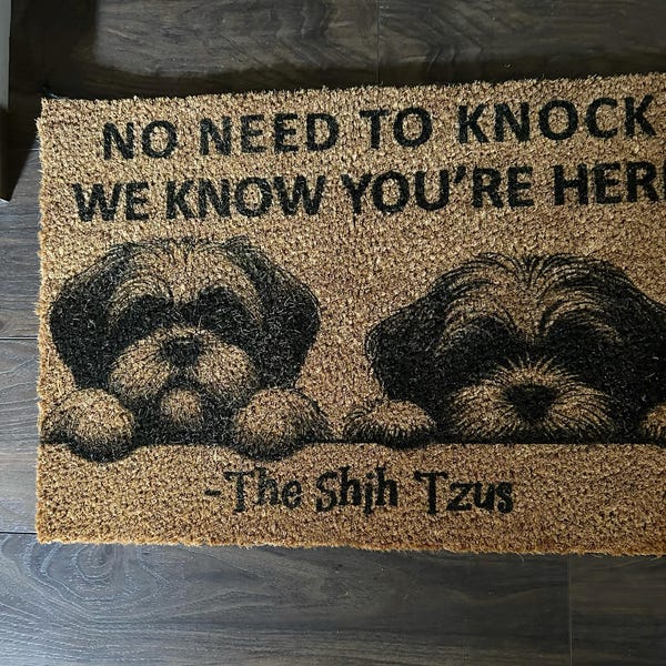 The German Shepherds Door Mat, We Know You ARE Here Shepherd Dogs Door ...