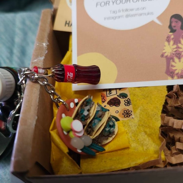 Taco Keychain | Mexican Food Keychain | Orden De Tacos Accessory ...