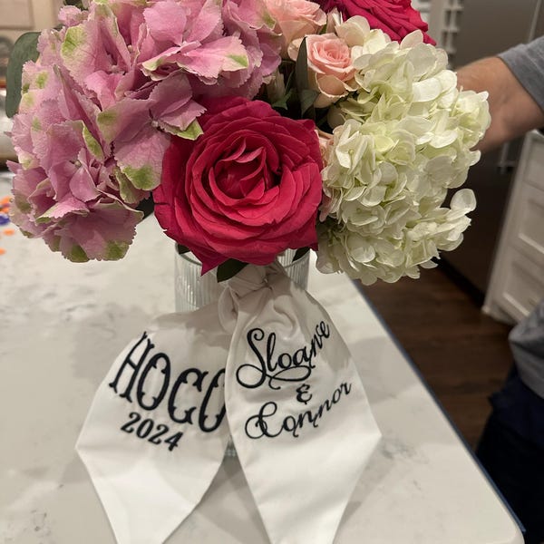 HOCO Bouquet Sash With Name, Custom Homecoming Ribbon, Homecoming ...