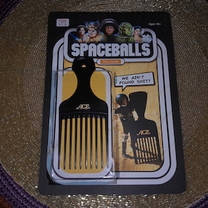 Spaceballs Hair Pick Movie Parody Star Wars Custom Made Card With Comb ...