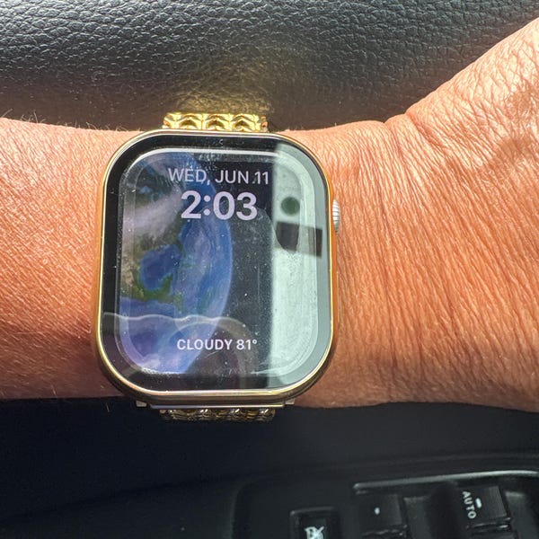 14k Yellow Gold Apple Watch Case W/glass Screen Protector 14k Yellow ...