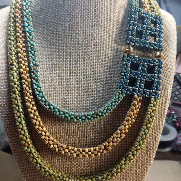 TUTORIAL - JULES Necklace, Cubic Right Angle Weave With Jewel ...