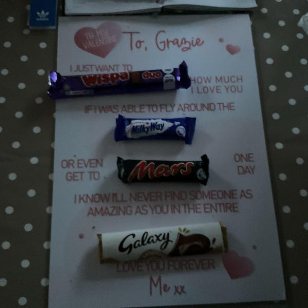 Custom Valentine's Day Chocolate Board – Sweet Personalised Gift for ...