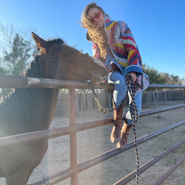 Reversible Quilted Jacket Made From an Antique, Hand Stitched Patchwork ...