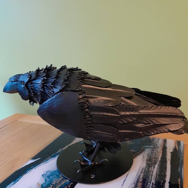 Wrought Iron Crow, Crow Sculpture. - Etsy