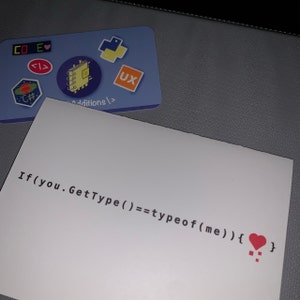 Programmer Valentines Day Card computer Science Art Valentine Mini ...
