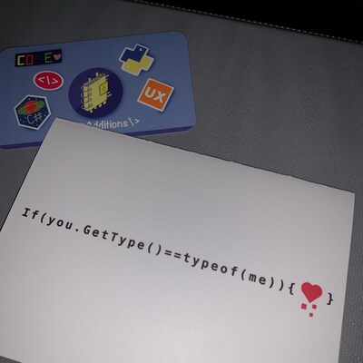 Programmer Valentines Day Card computer Science Art Valentine Mini ...