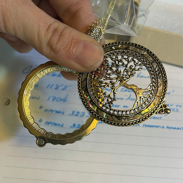 Tree of Life With Abalone 6 Times Magnifier Magnifying Glass Top ...