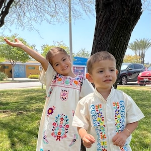 Boys Mexican Traditional Shirt. Floral Embroidered Guayabera for Boys ...