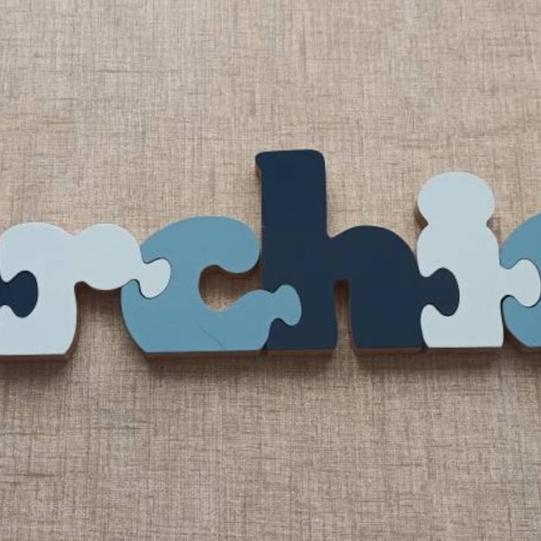 Name Jigsaw Personalised Childrens Puzzle Wooden Handmade Boys and ...