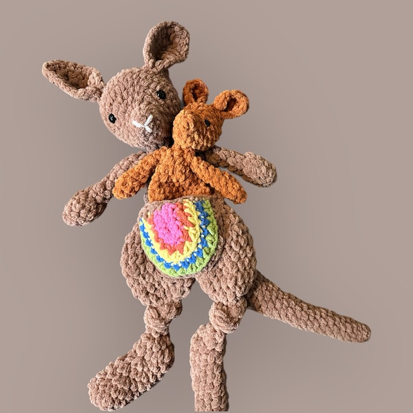 Kith + Kin Knotted Lovey — Crochet Kangaroo PATTERN - Etsy