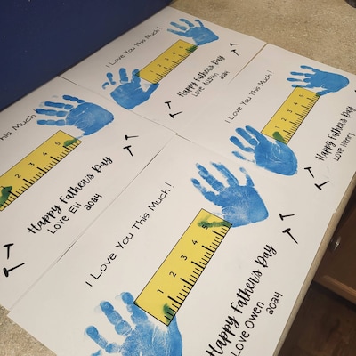 Happy Fathers Day Handprint Craft Art, Keepsake Gift for Daddy, Fathers ...