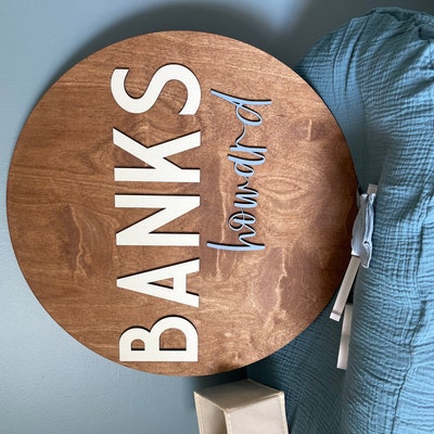 Nursery Name Sign, Above Crib Sign, Round Name Sign, Custom Name Sign ...